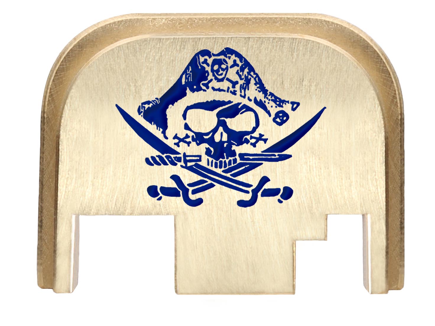 NDZ Glock 17 19 22 23 26 34 Gen 1-4 Brass Rear Slide Cover Plate Blue ...