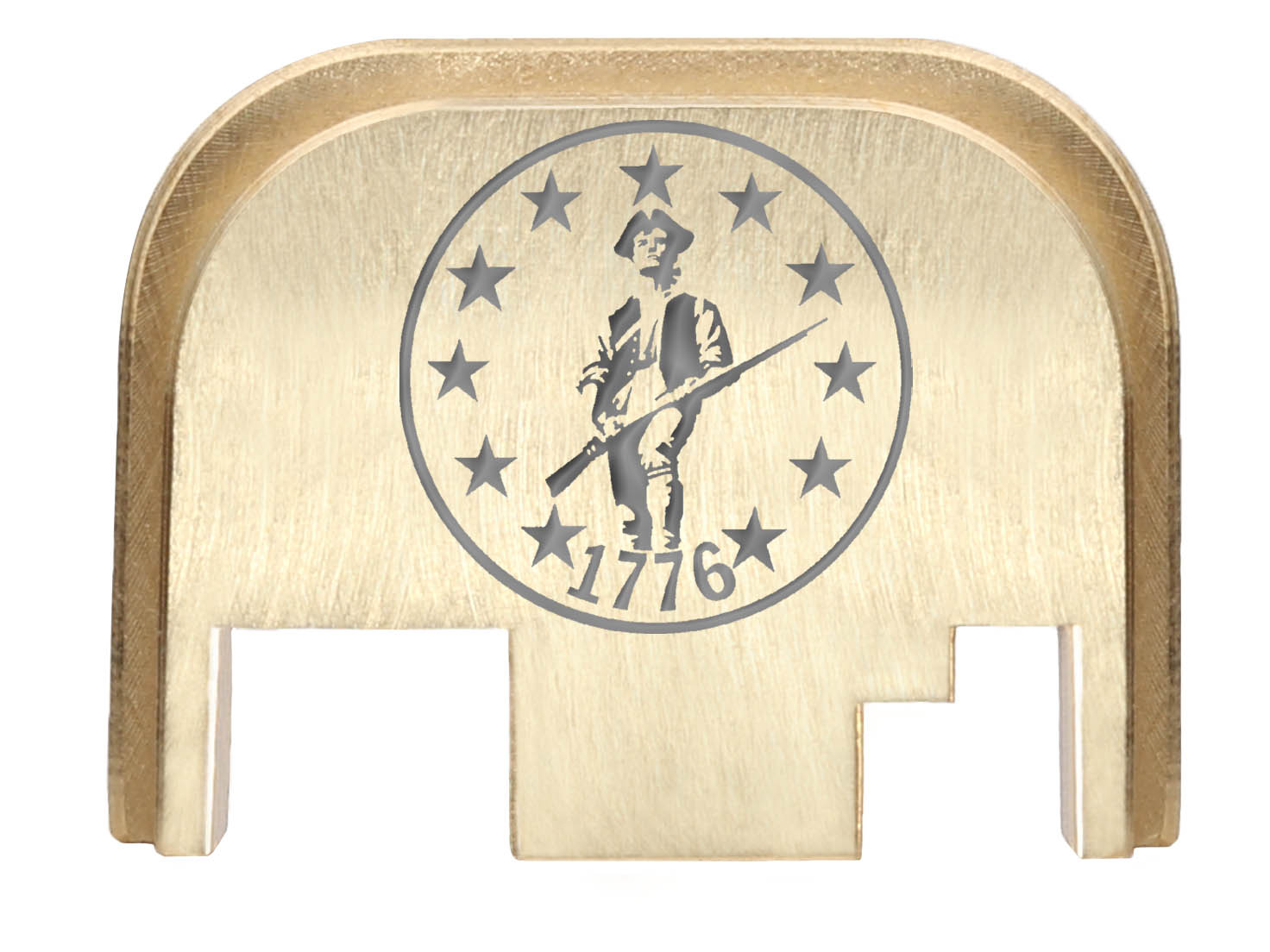 NDZ Glock 17 19 22 23 26 34 40 Gen 1-4 Brass Rear Slide Plate Silver ...