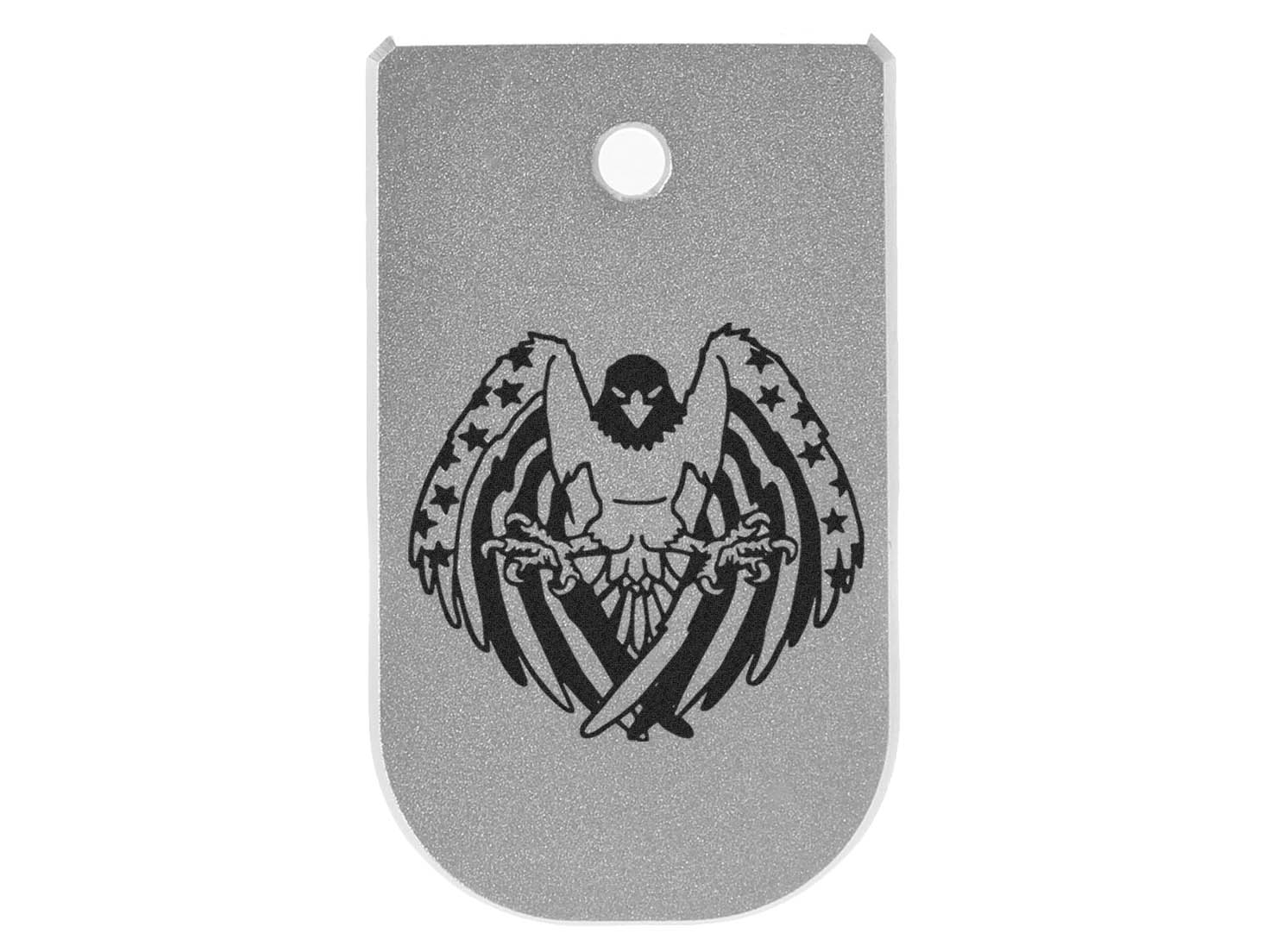 NDZ Glock 43X 48 Magazine Base Plate Aluminum Silver, Black Engravings ...