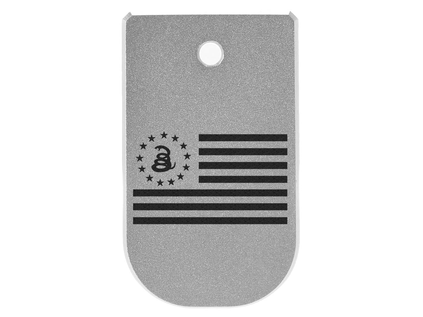 NDZ Glock 43X 48 Magazine Base Plate Aluminum Silver, Black Engravings ...