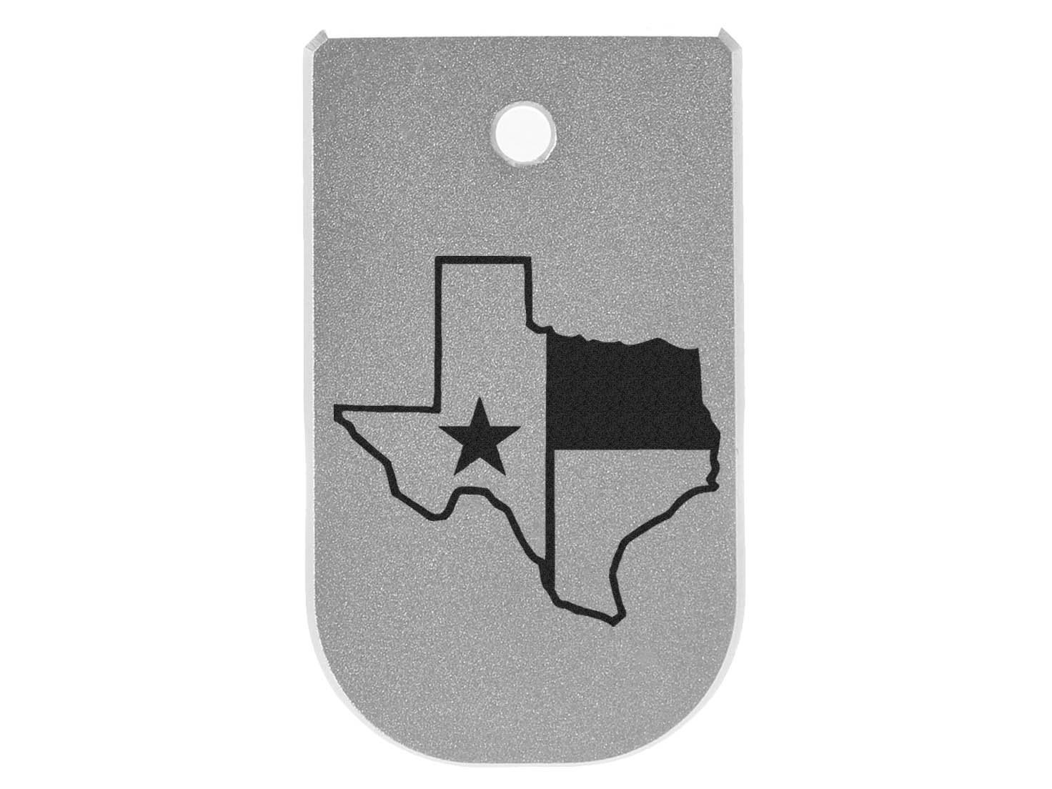 NDZ Glock 43X 48 Magazine Base Plate Aluminum Silver, Black Engravings ...