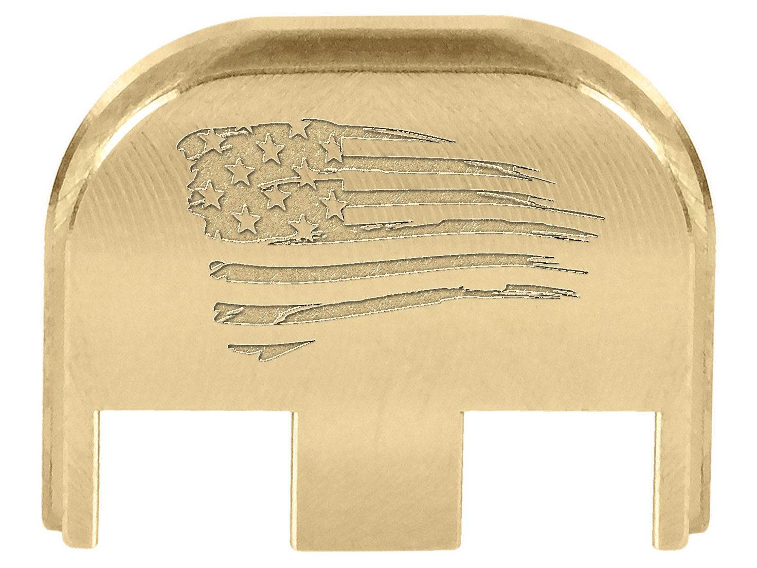 NDZ Glock 17 19 Gen 5 Slide Cover Backplate Brass - Engraved U.S. Flag ...