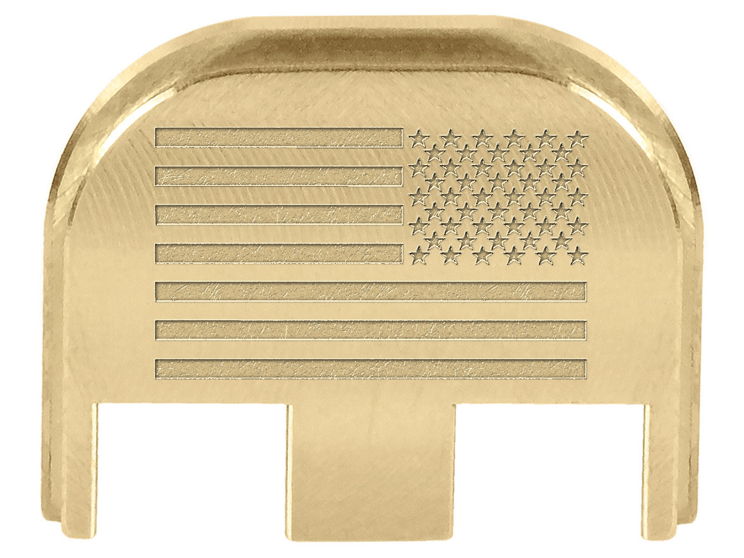 NDZ Glock 17 19 Gen 5 Slide Cover Backplate Brass - Engraved U.S. Flag ...
